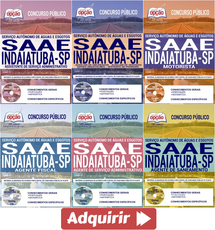 Estude com as Apostilas do Concurso do SAAE de Indaiatuba / SP - 2019 ...