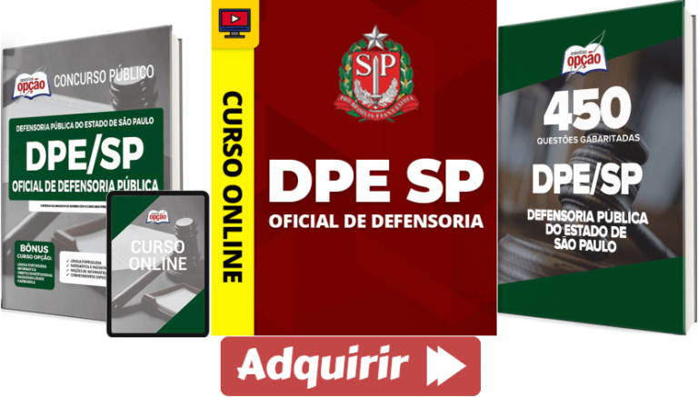 E Book E Apostila Concurso Dpe Sp 2022 2023 Função Oficial De