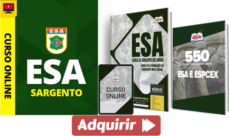 Apostila e Curso Concurso 2024 ESA Escola Sargentos das Armas, Turma ...
